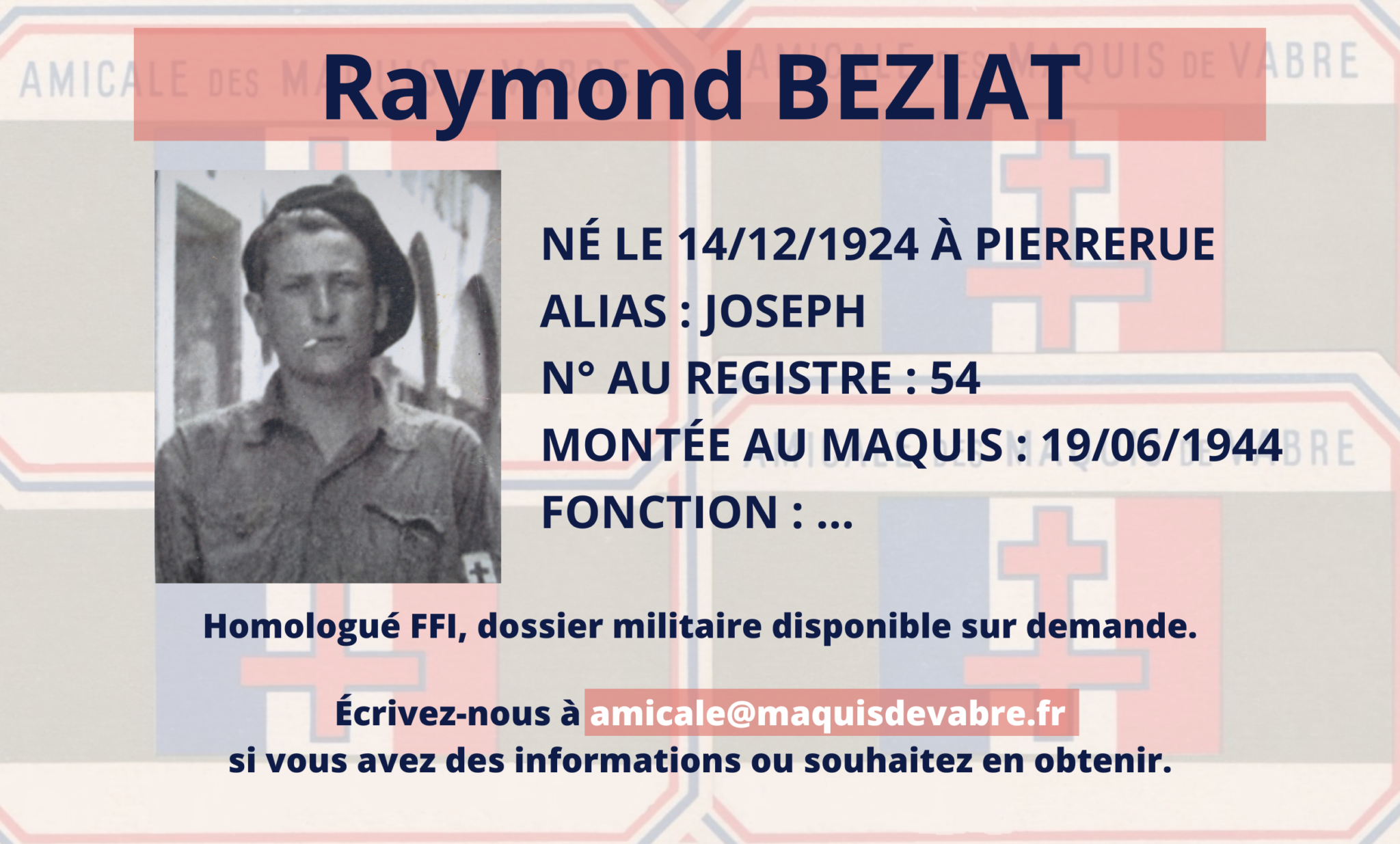 Raymond Béziat (1924-2020) – Amicale des Maquis de Vabre