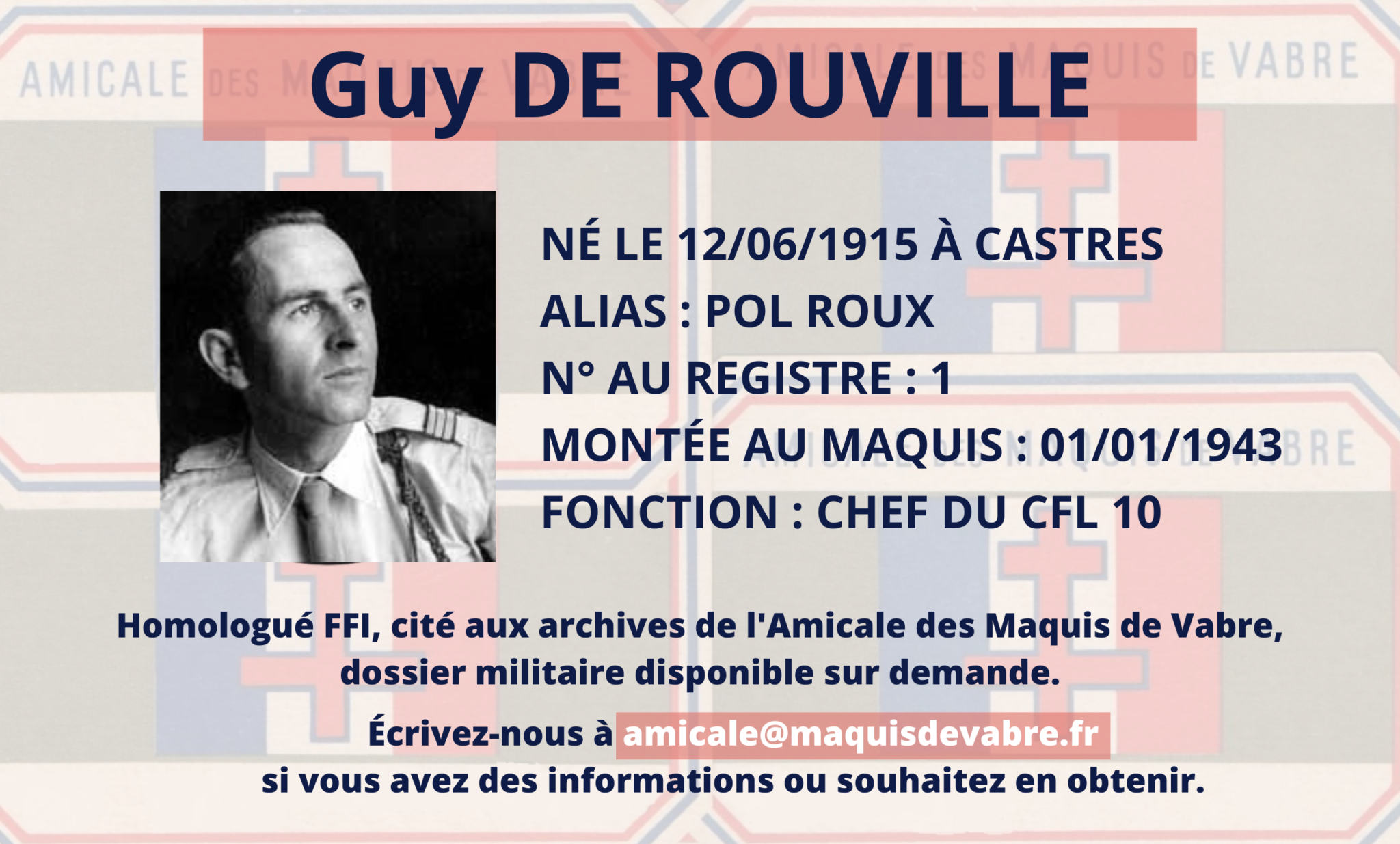 Guy de Rouville (1915-2017) – Amicale des Maquis de Vabre