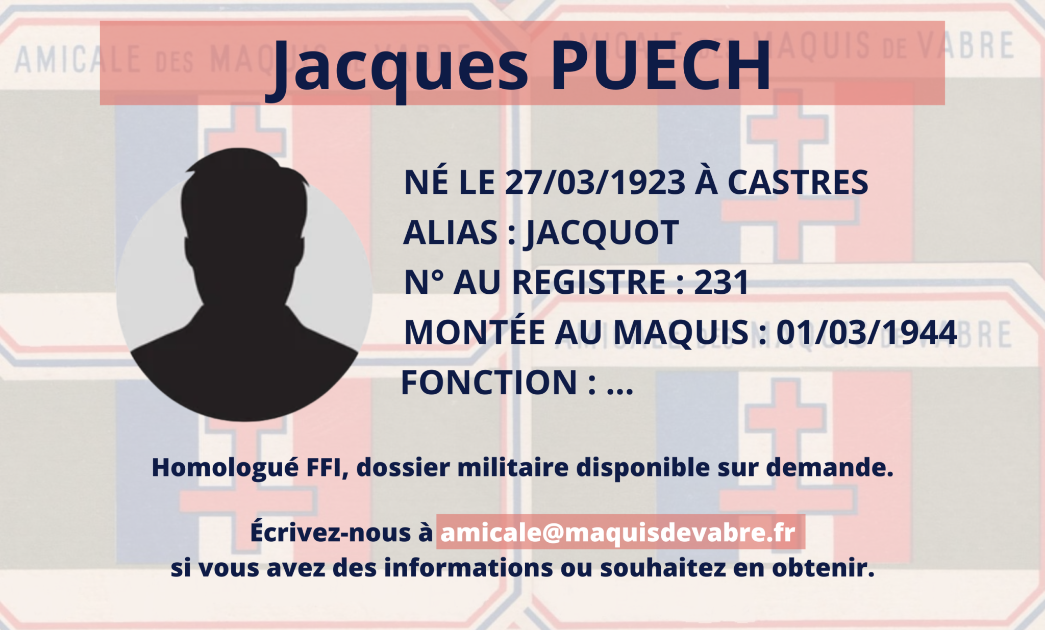 Jacques Puech (1923-1991) – Amicale des Maquis de Vabre